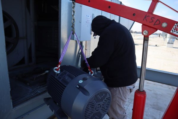 Spray Booth Motor Replacement at Schaumburg HQ - Schaumburg Specialties